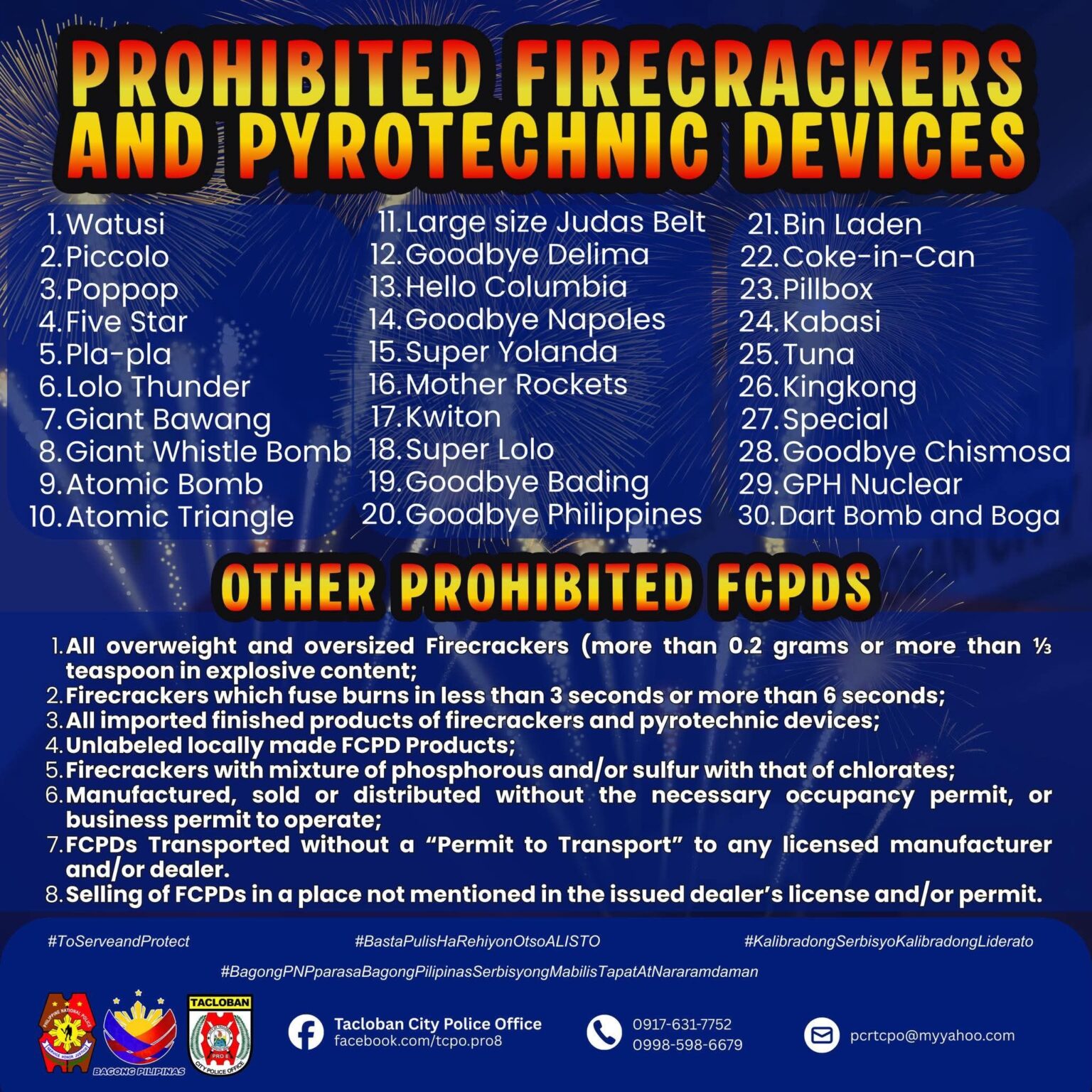 Prohibited Firecrackers and Pyrotechnic Devices Highlighted Ahead of ...