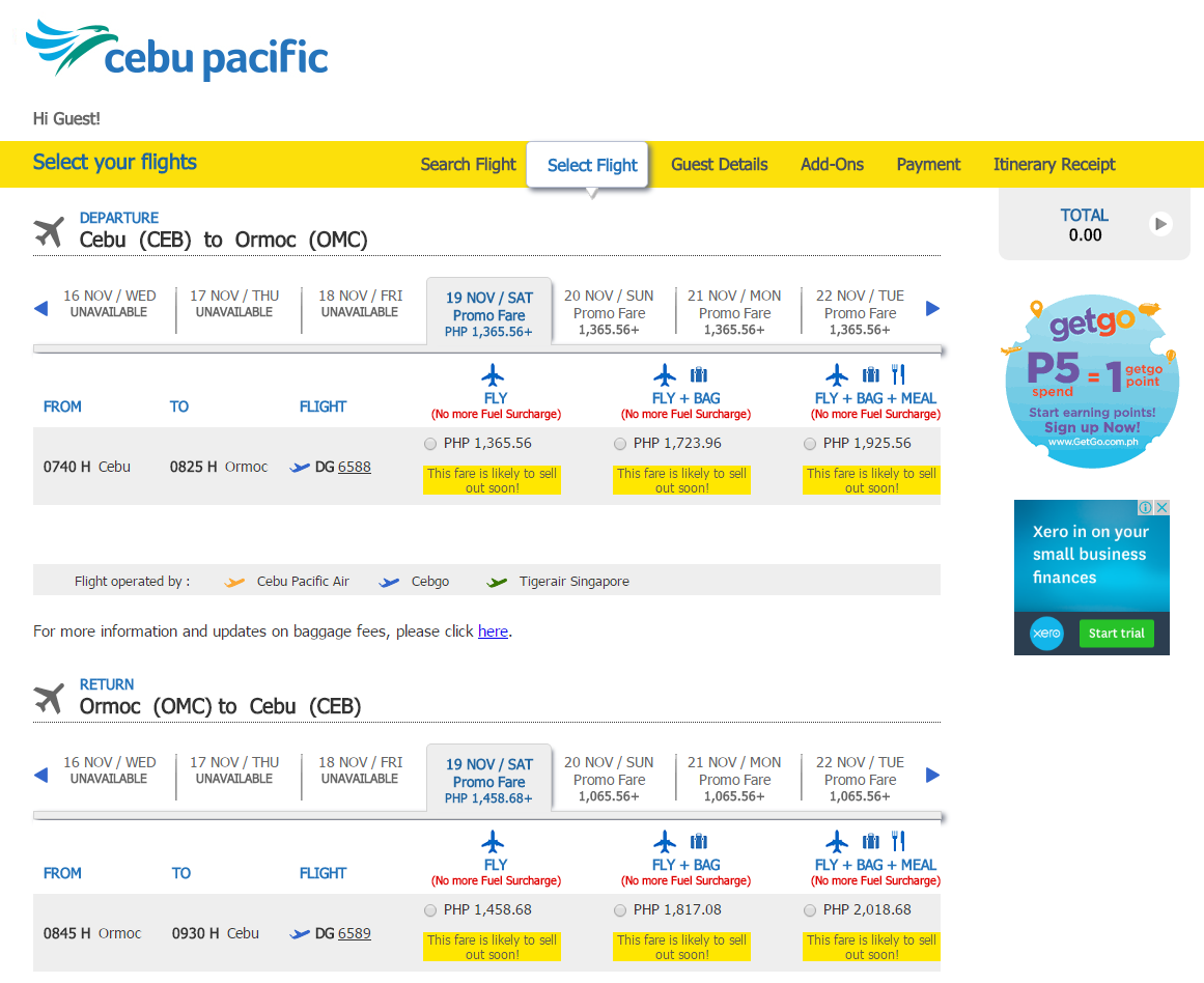 45 minute trip Cebu-Ormoc-Cebu each way via Cebu Pacific – Ormoc City Global
